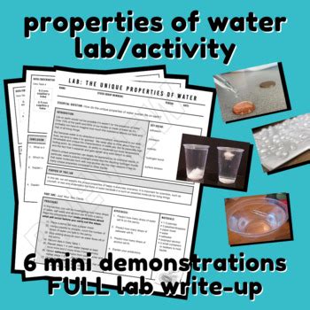 Properties Of Water Lab Activity Babe Handout Lab Report EOC Aligned