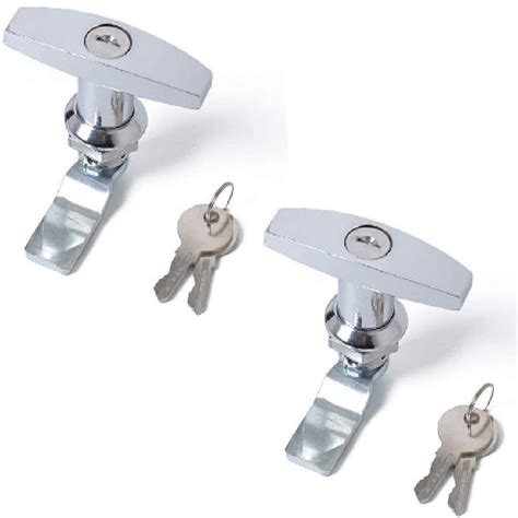 Boxonly 2 Pcs T Handle Door Lock Rv Trailer Door Cam Lock Zinc Alloy