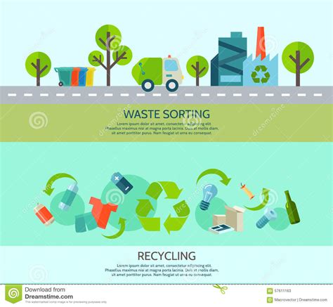 Waste Sorting Of Garbage Types Set Vector CartoonDealer