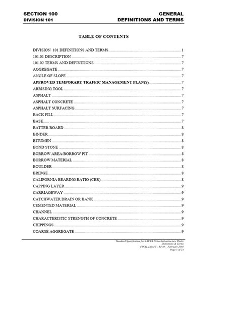 Division 101 Definition And Terms Pdf Road Concrete