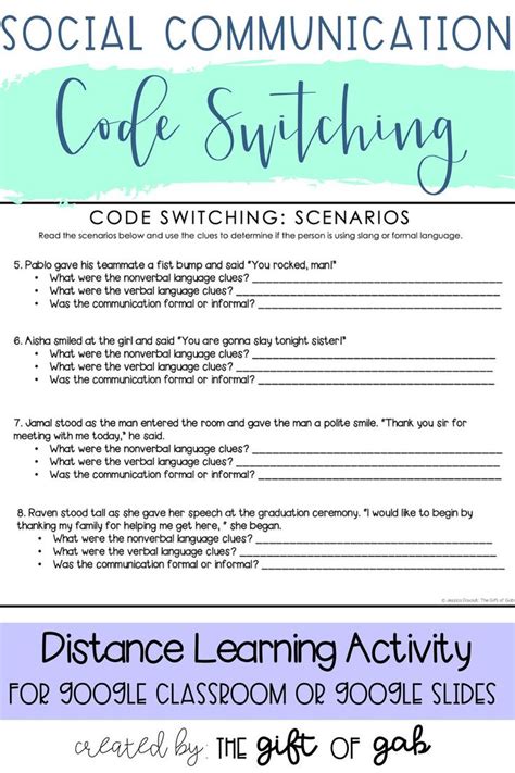 Social Communication Code Switching Pragmatics Distance Learning