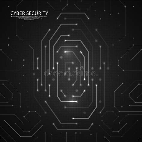 Fingerprint Integrated In A Printed Circuit Stock Vector Illustration Of Design Communication