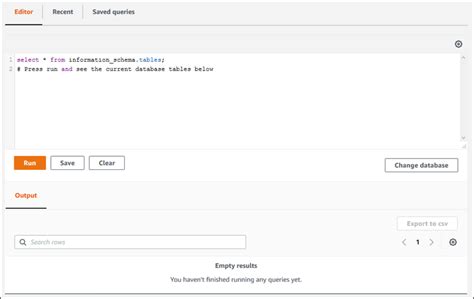 Using The Aurora Query Editor Amazon Aurora