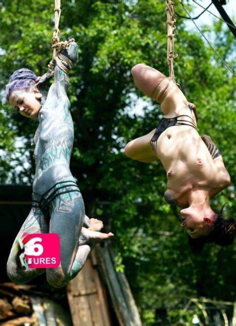 Naked Girls Are Suspended From A Backyard Tree With Block And Tackle CoedCherry