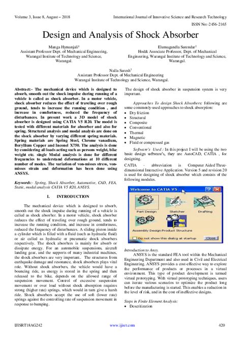 Pdf Design And Analysis Of Shock Absorber