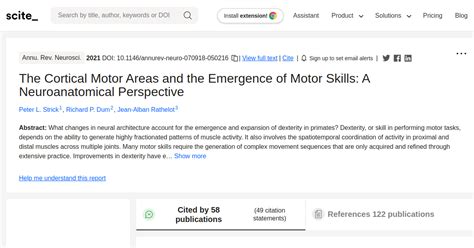 The Cortical Motor Areas And The Emergence Of Motor Skills A