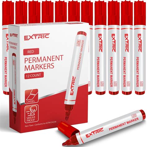 Sharpie Permanent Markers Chisel Tip Red 12 Count