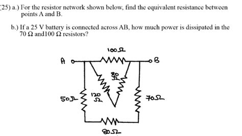 Solved A For The Resistor Network Shown Below Find The Equivalent Resistance Between Points