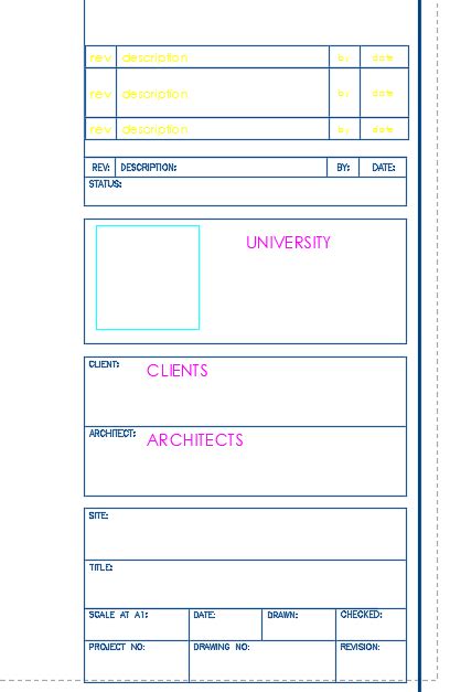 Kaslik Workshop Title Block A1 Paper Layout