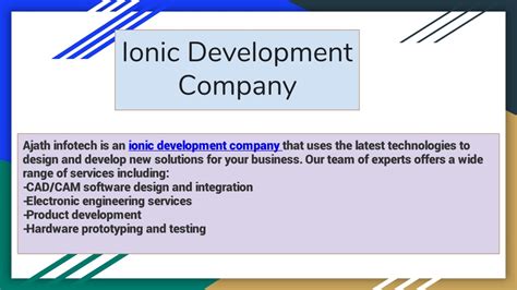 Ppt Ionic Development Company 1 Powerpoint Presentation Free
