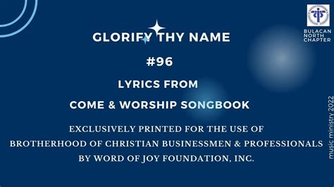 Glorify Thy Name Bnc Lyrics Youtube