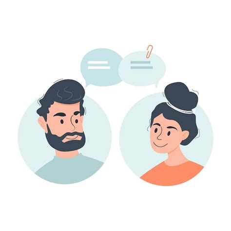Premium Vector Text Messaging Concept Illustration Man And Woman Chatting
