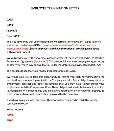 40 Free Employee Termination Letter Notice Templates