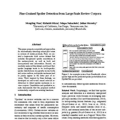 Fine Grained Spoiler Detection From Large Scale Review Corpora Acl