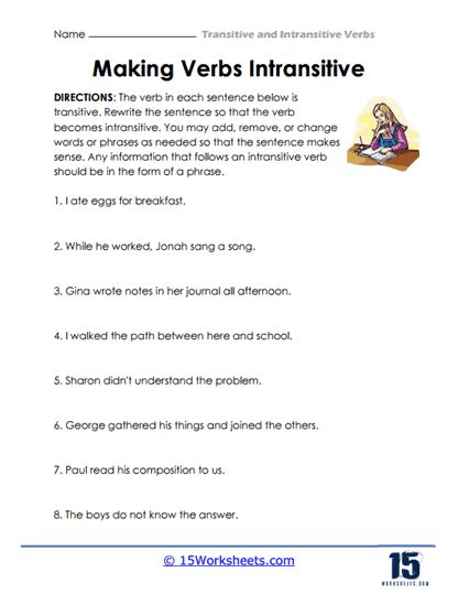 Transitive And Intransitive Verbs Worksheets 15 Worksheets Library