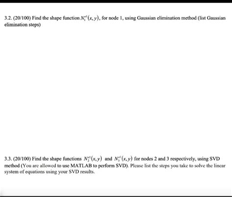 x y for node 1 using gaussian elimination method