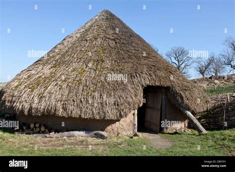 Neolithic Age Shelters Recreation Of An Iberian Cave Shelter With Rock