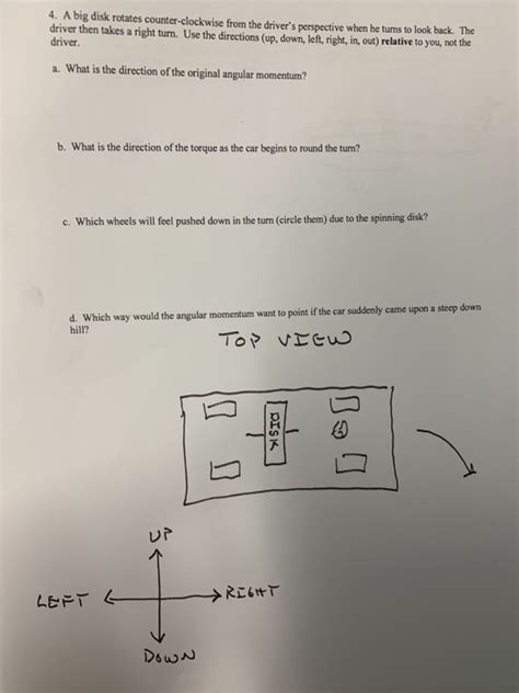 solved 4 a big disk rotates counter clockwise from the