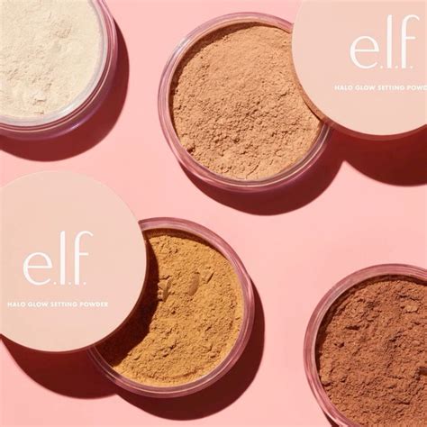 E L F Halo Glow Setting Powder Silky Weightless Blurring Smooths Minimizes Pores And Fine