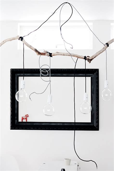 DIY Branch Pendant Lamp Shelterness