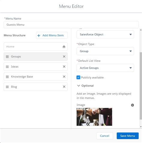 setting up navigational menu variations and tiles for your experience
