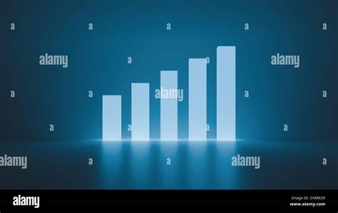 Blue Ascending Bar Chart On A Dark Background Representing Growth And