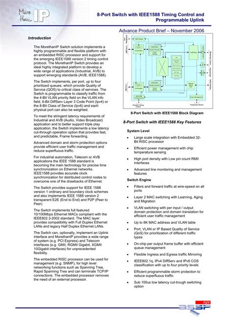 pdf 8 port switch with ieee1588 timing control and · 8 port