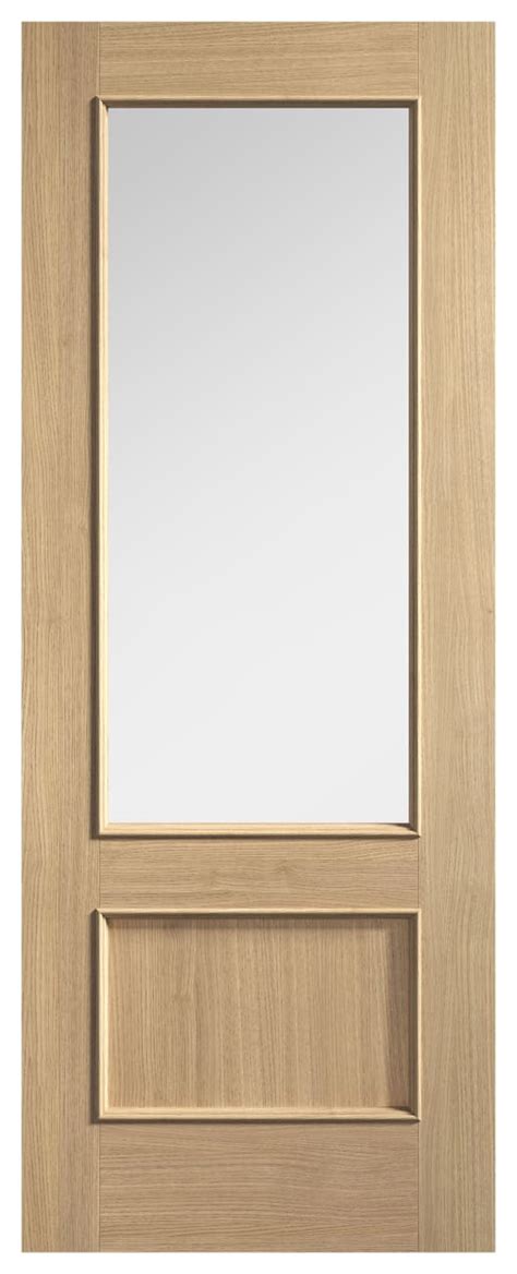 Lpd Internal Murcia Clear Glazed Pre Finished Oak Solid Core Door 726