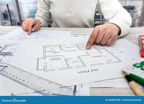 A Professional Architect Makes A Custom Sketch Of An Apartment Building In A Large Complex