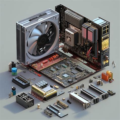 An Exploded View Of A Psu Showing Internal Components Like Capacitors