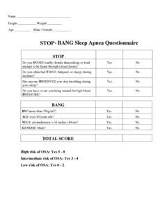 Stop Bang Sleep Apnea Questionnaire Stop Bang Sleep Apnea Questionnairepdf Pdf4pro