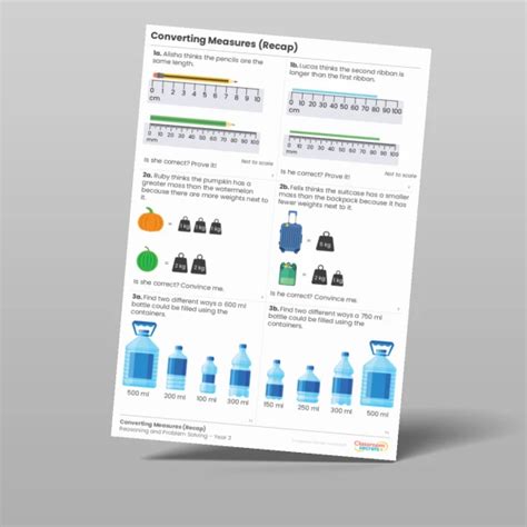 Year 3 Converting Measures Recap Reasoning And Problem Solving Resource Classroom Secrets