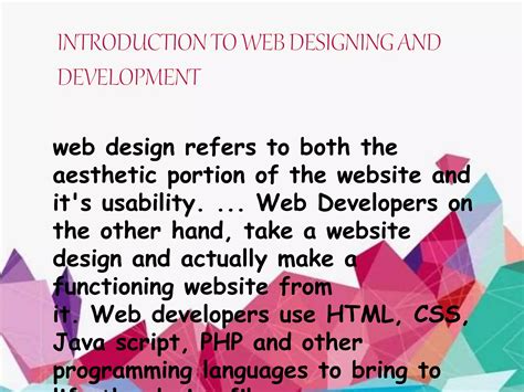 Ppt Of Web Designing And Development Pptx Web Development Internet