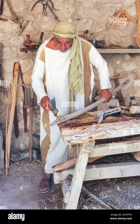 An Actor Portrays A First Century Carpenter At The Nazareth Village