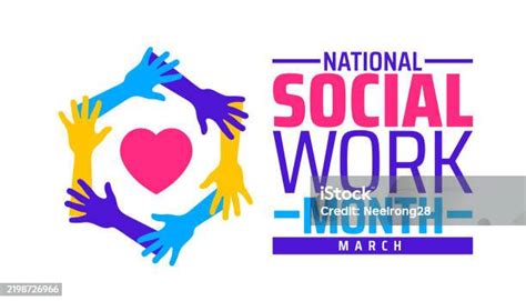 National Social Work Month Background Banner Or Poster Design Template