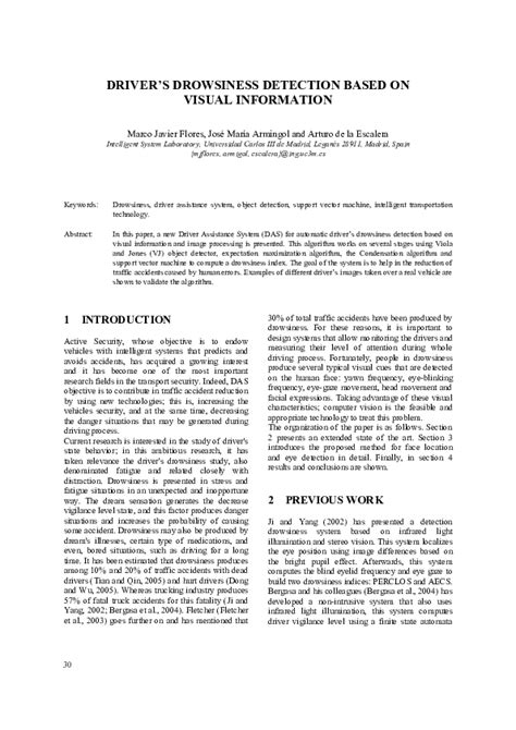 Pdf Drivers Drowsiness Detection Based On Visual Information