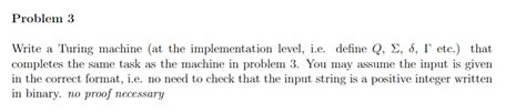 solved problem 2 write a turing machine high level only