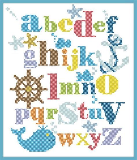 Bogo Free Abc Marine Alphabet Original Pattern Abc Cross Stitch Pdf
