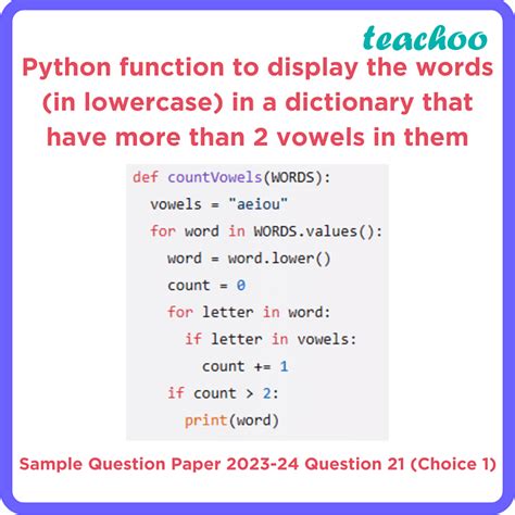 Sample Paper Class 12 Write A Function Countvowelswords In Python