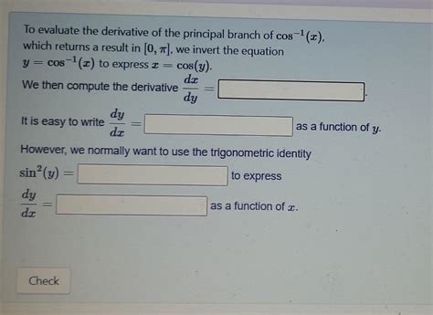 solved to evaluate the derivative of the principal branch of