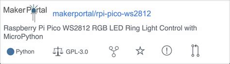 Ws2812 Led Ring Light With Raspberry Pi Pico — Maker Portal