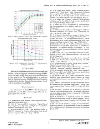 On Fixed Point Error Analysis Of FFT Algorithm PDF