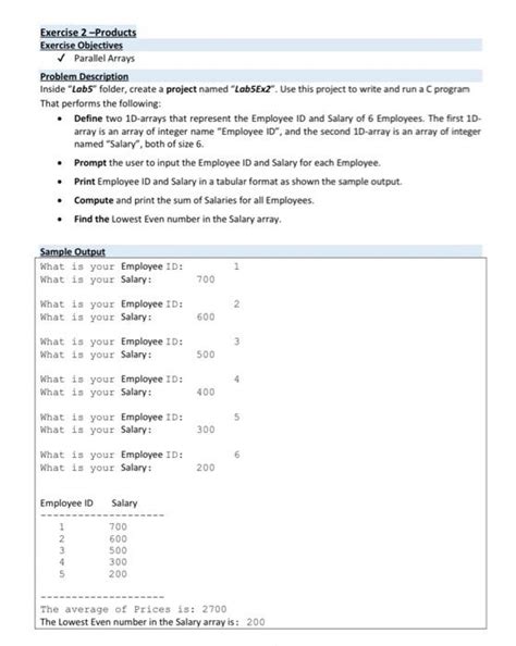 Solved Exercise 2 Products Exercise Objectives Parallel