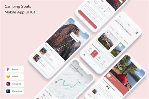 Camping Spots Mobile App UI Kit Graphic By Betush Creative Fabrica