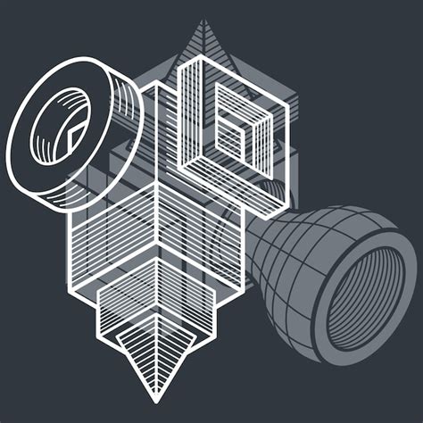 Premium Vector Abstract Vector Isometric Dimensional Shape Made Using Geometric Figures