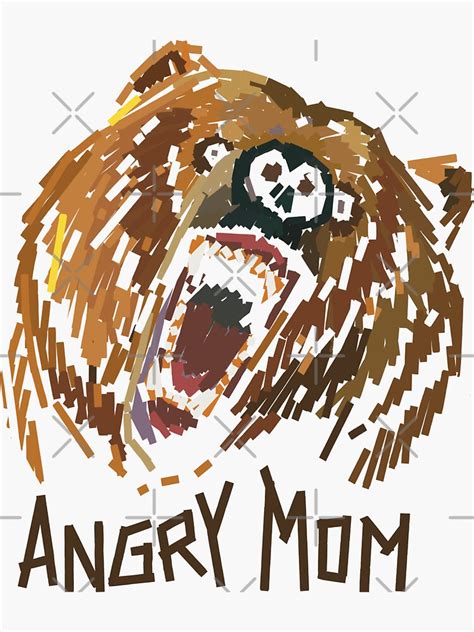Angry Mom Sticker For Sale By Icalsaidart Redbubble