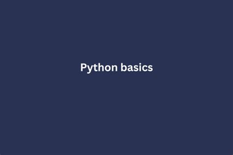 Python Basics A Beginners Guide