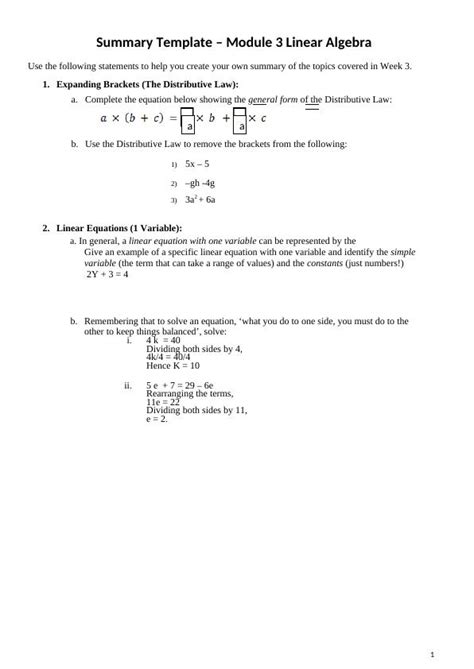 Linear Algebra Assignment Sample