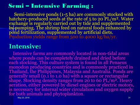 Shrimp Culture Culture Of Tiger Shrimp Penaeus Monodon Ppt Geography Science