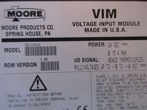 Moore 39vimccn 16171 1263 Apacs Vim Voltage Input Module Siemens Plc Rom 302 Tk3585 1